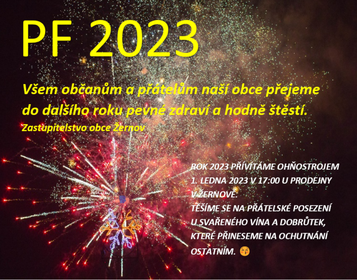 PF 2023 – OHŇOSTROJ NA NOVÝ ROK – OBEC ŽERNOV